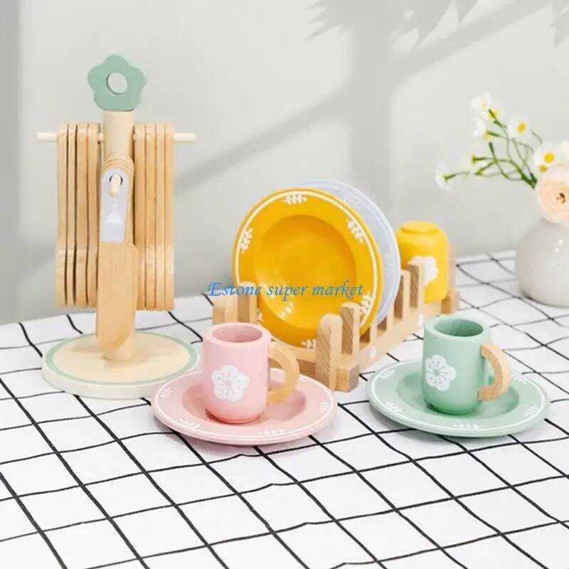 Yy 090B Toddler Pretend Play Kitchen Toy Learning Gift With Dish Rack ...