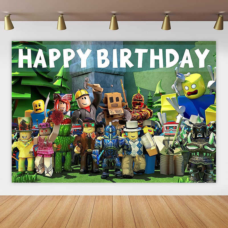 5X3ft Roblox Birthday Photography Background Sandbox Banner Backdrop ...