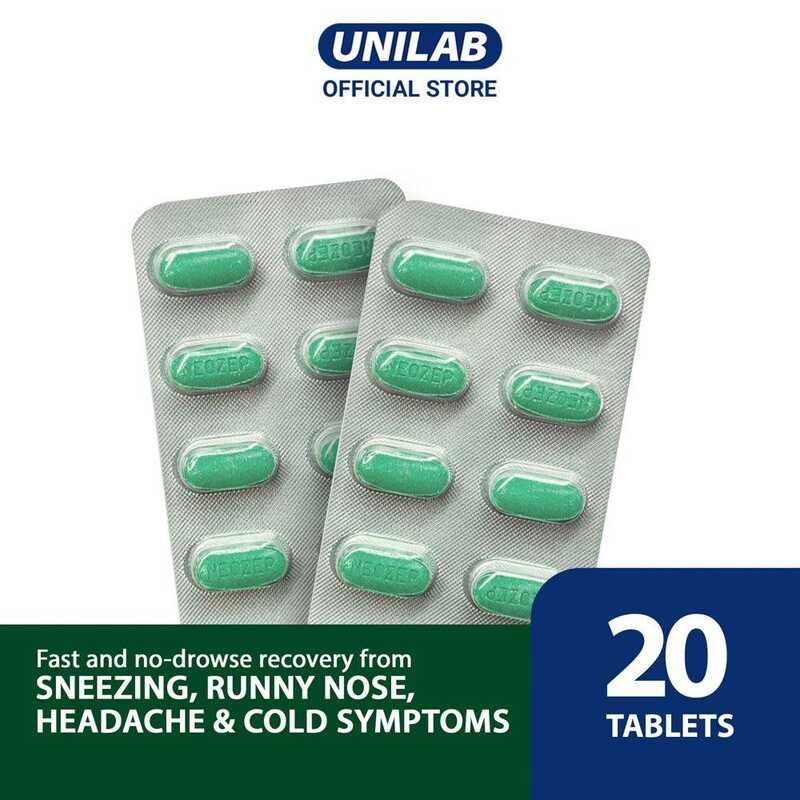 Unilab Neozep Z+ Non-Drowsy 20 Tablets - For Faster And No-Drowse ...