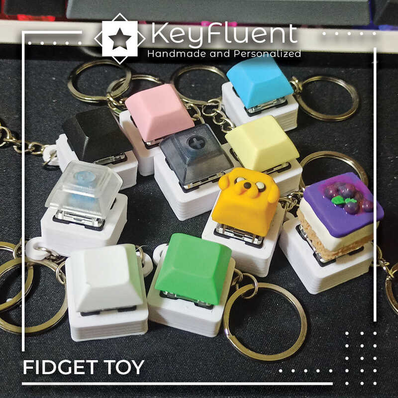 Fidget Toy With Clicky Single Mechanical Keyboard Switch Keychain 3 ...