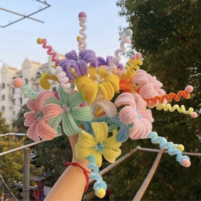 Fuzzy Wire 100pcs Set Florist Haven Fuzzy Wire Chenille Stem Merry ...
