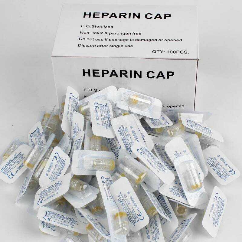 100Pcs Sterile Heparin Cap IV Cannula Heparin Caps For Pet Animals Dog ...