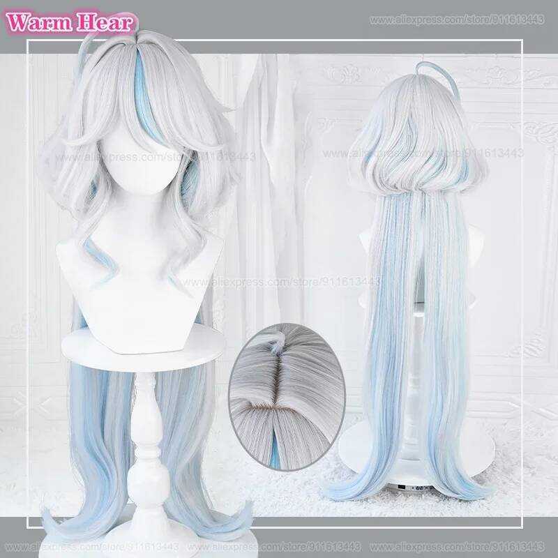 High Quality Focalors Synthetic Wig Anime Fontaine Furina 100Cm White ...