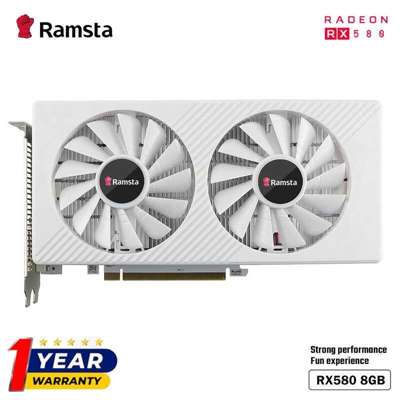RAMSTA AMD Rx580 8Gb Graphics Gddr5 256Bit GPU Video Card For PC ...
