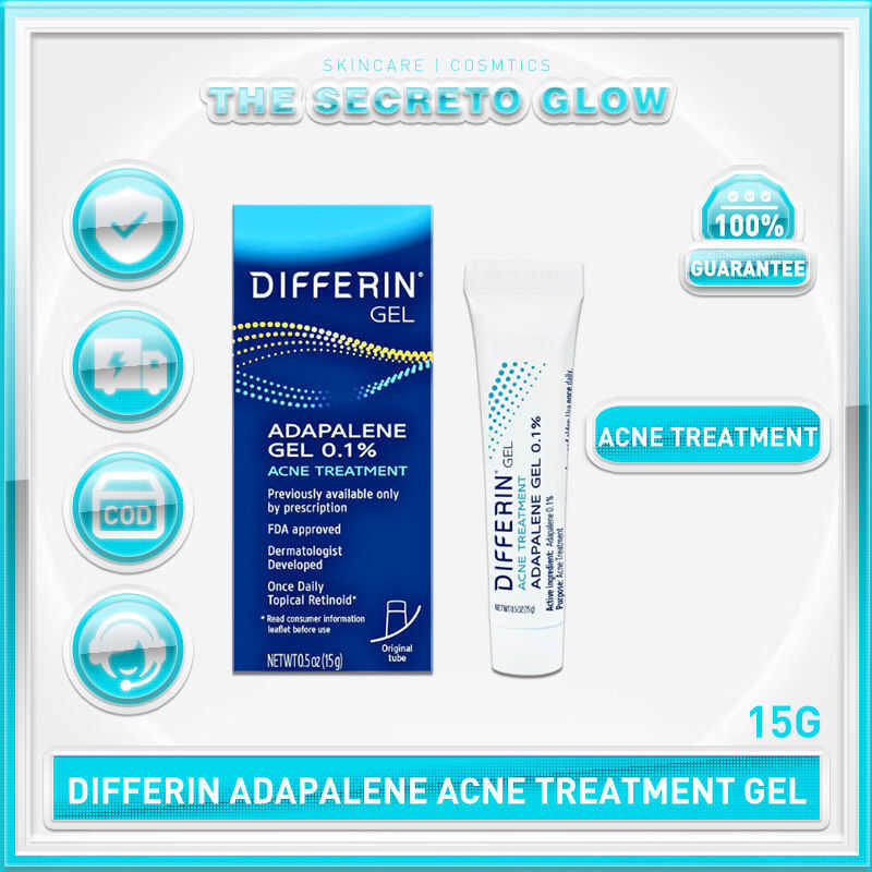 Differin Acne Treatment Gel 15G | Retinoid For Face With 0.1% Adapale ...