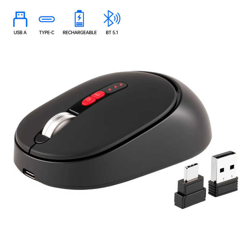 3 Mode Wireless Mouse Bluetooth Rechargeable Silent Mice with Power ...