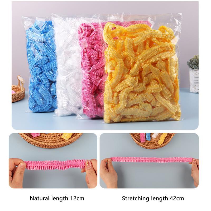 100PCS 42cm Disposable Shower Cap Waterproof Head Cover Elastic Beauty ...