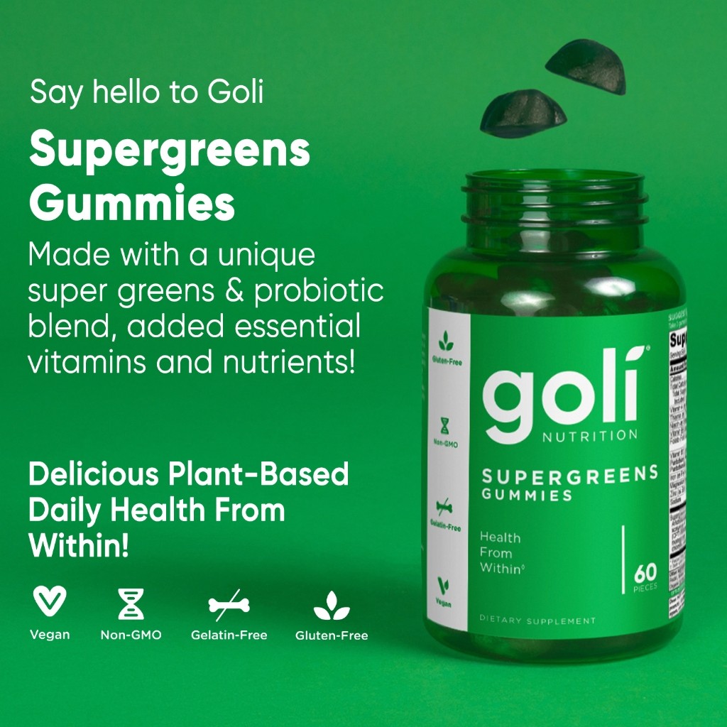 Goli Nutrition Supergreens 10 Gummies - Healthy Liver Function ...