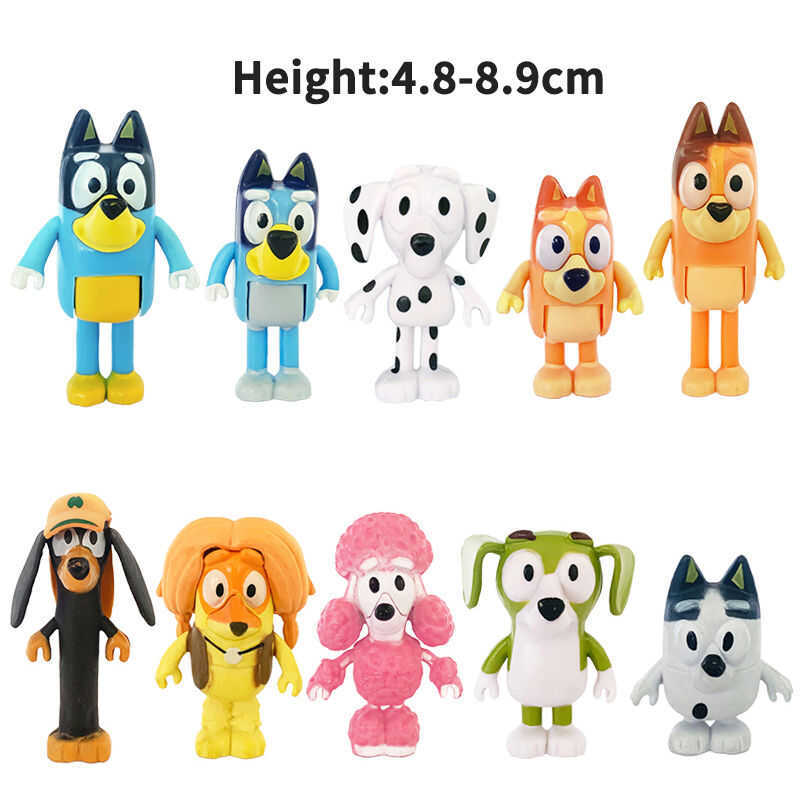 Bluey And Bingo Family Series Anime Action Figure Model Cartoon Mini ...