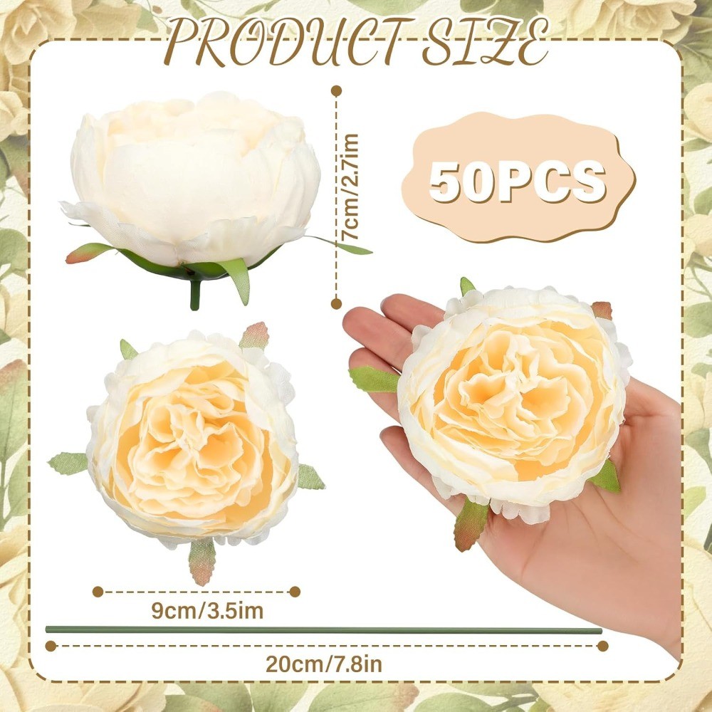 1/5Pcs Artificial Peony Flower with Stems Realistic Fake Roses for DIY ...