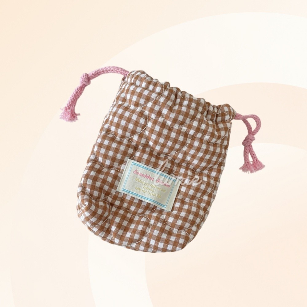 (Local Shipping) Mini Drawstring Camera Bag Quilted Cotton Heart ...