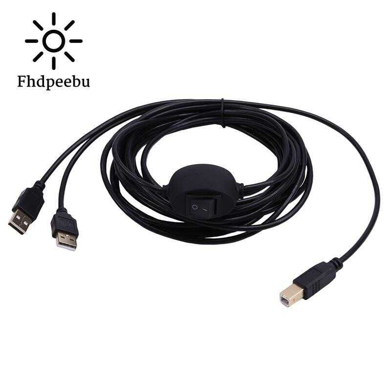 【Diliusso】 2 In 1 Printer Cable USB A To B Male For Splitter Two ...