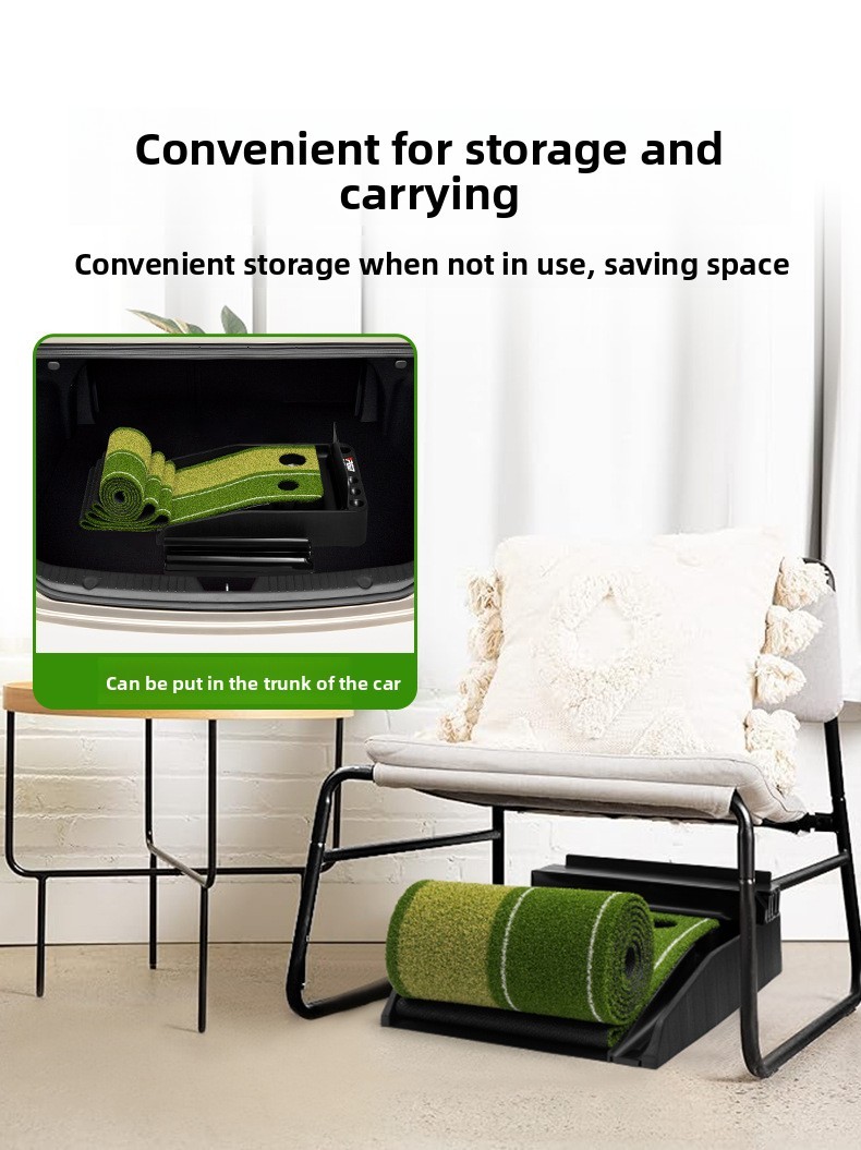 PGM TL041 Indoor Putting Green Mat Set, Mini Golf Practice Trainer for ...