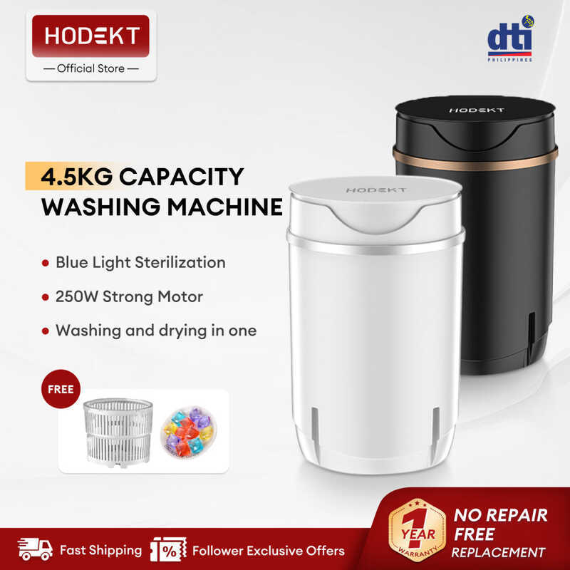 HODEKT Mini Washing Machine Semi Auto Laundry Clothes Washer Spinner ...