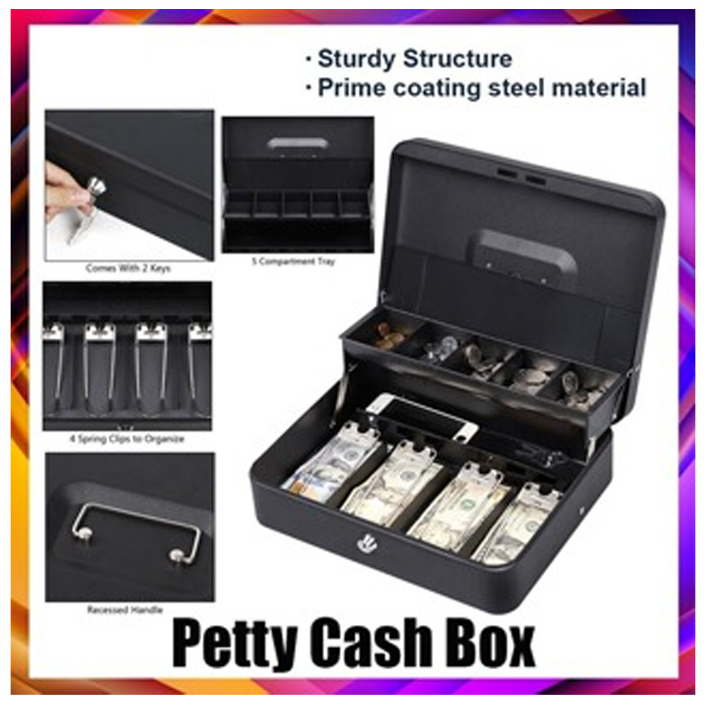 Stainless Steel Metal Cash Coin Cashier Money Drawer Box | Shopee ...