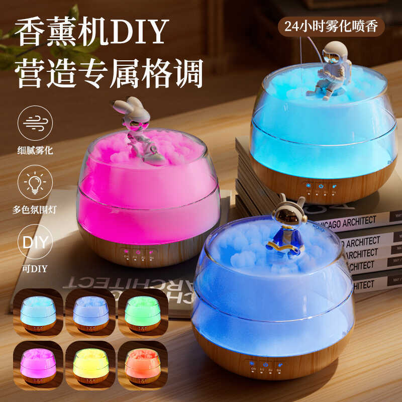 Creative DIY Aroma Wood Grain 550ml Ultrasonic Atomizer Colorful Silent ...