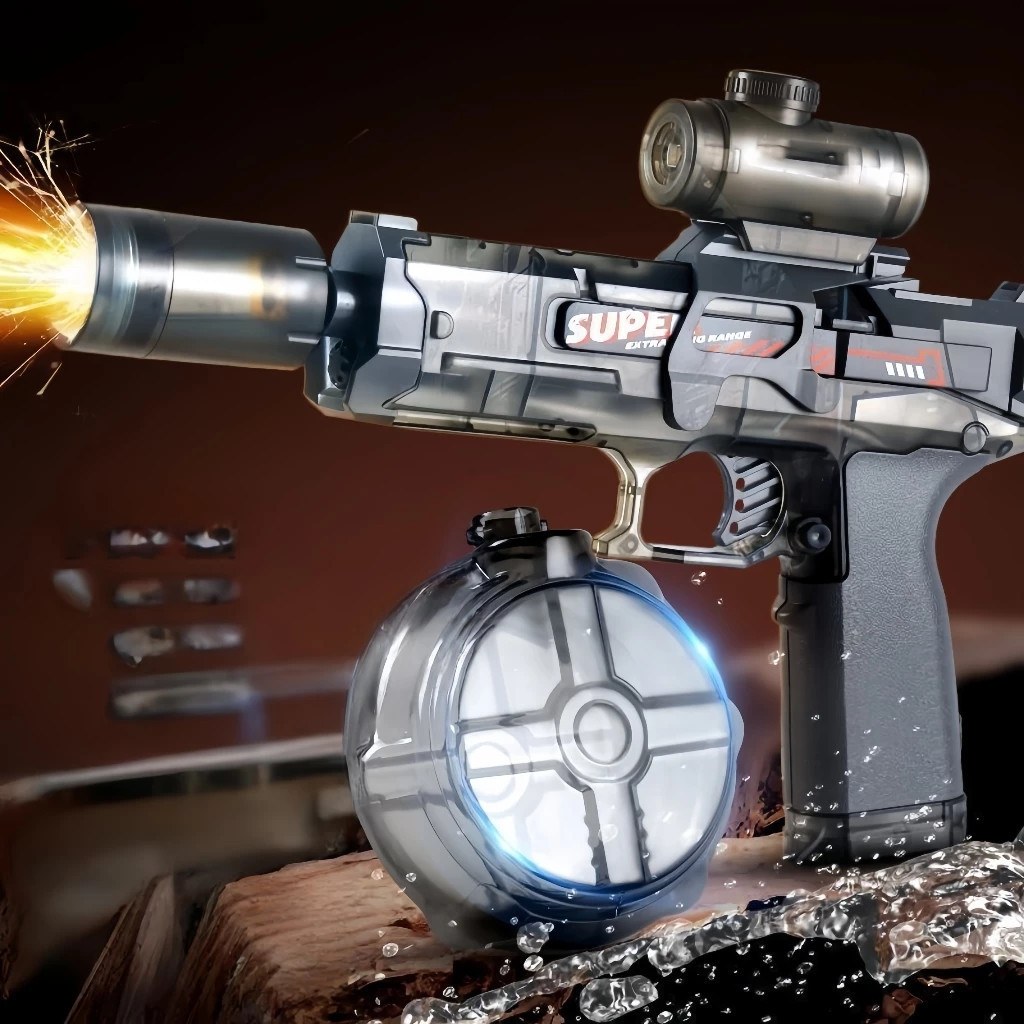 XT Electric Light-Up Water Gun Toy Gun with Flash and Powerful Spray ...