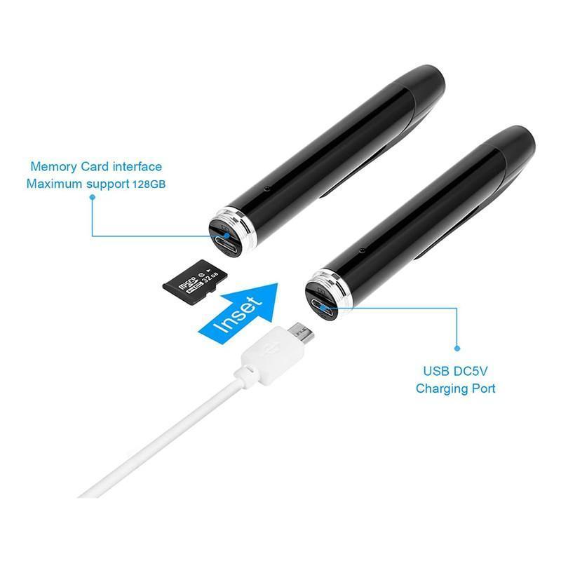 V8 Hidden Camera Spy Camera 1080P Mini Camera HD Cam Pen Safety 2.5H ...