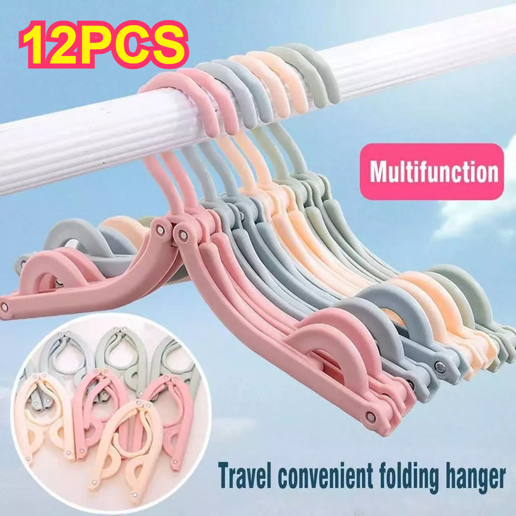 12Pcs Magic Clothes Drying Rack Compact Foldable Cloth Hanger ...