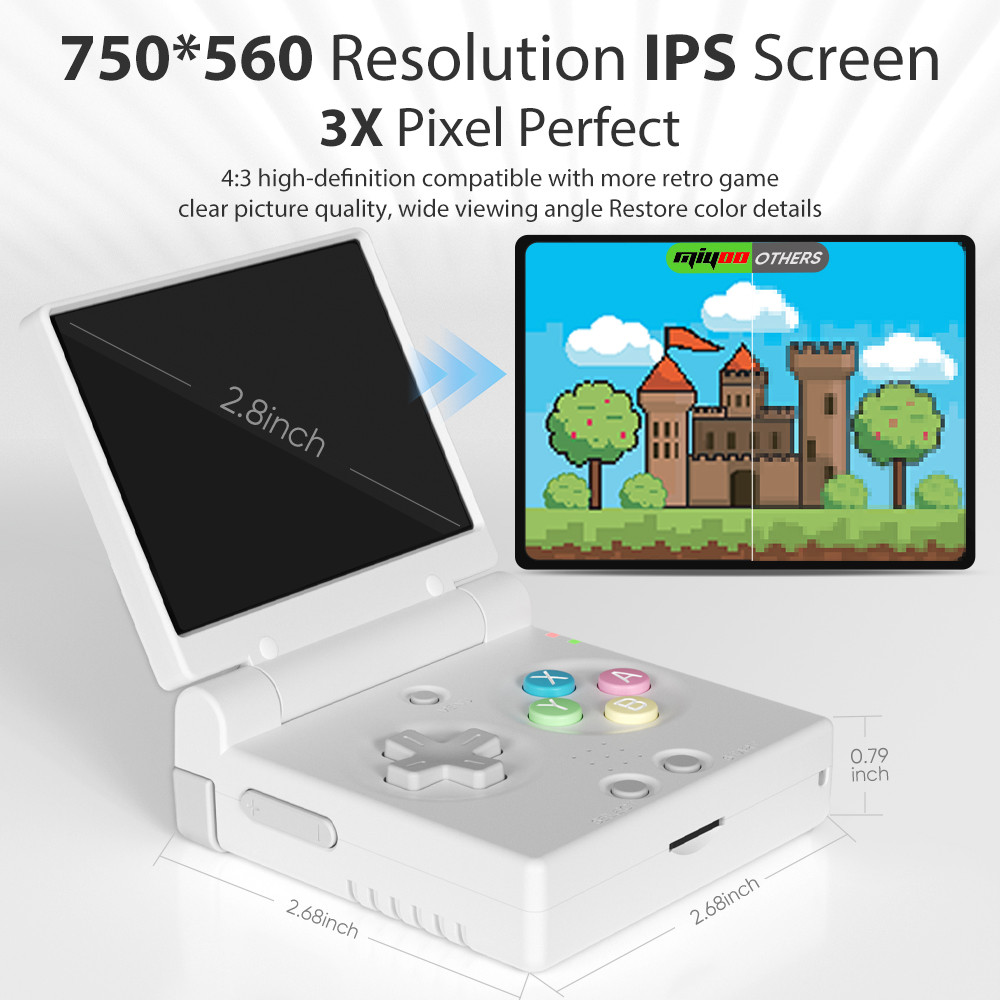 MIYOO Mini Flip Retro Handheld Game Console With New Hinge 2.8''IPS ...