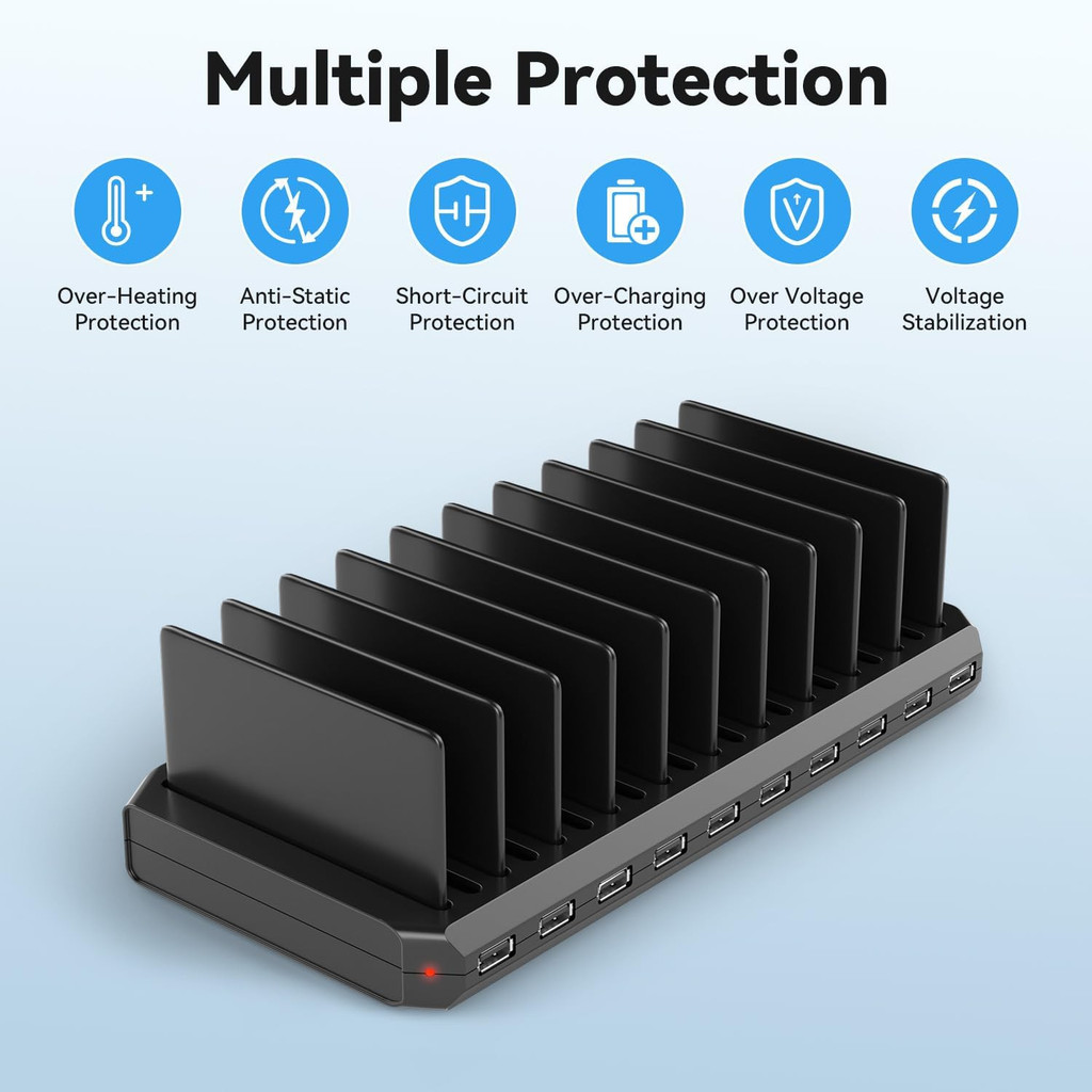 10-Bit Desktop Storage Stand USB Charger PD Tablet Phone Universal ...