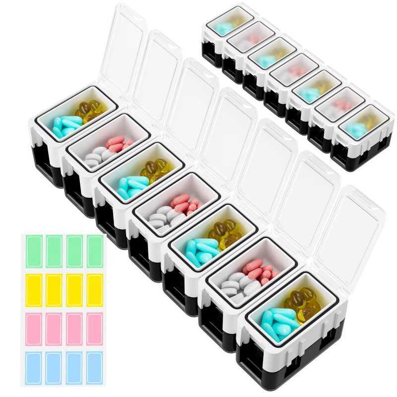 Portable 6-chamber PP Plastic Pill Box Modern Design Mini Medicine ...