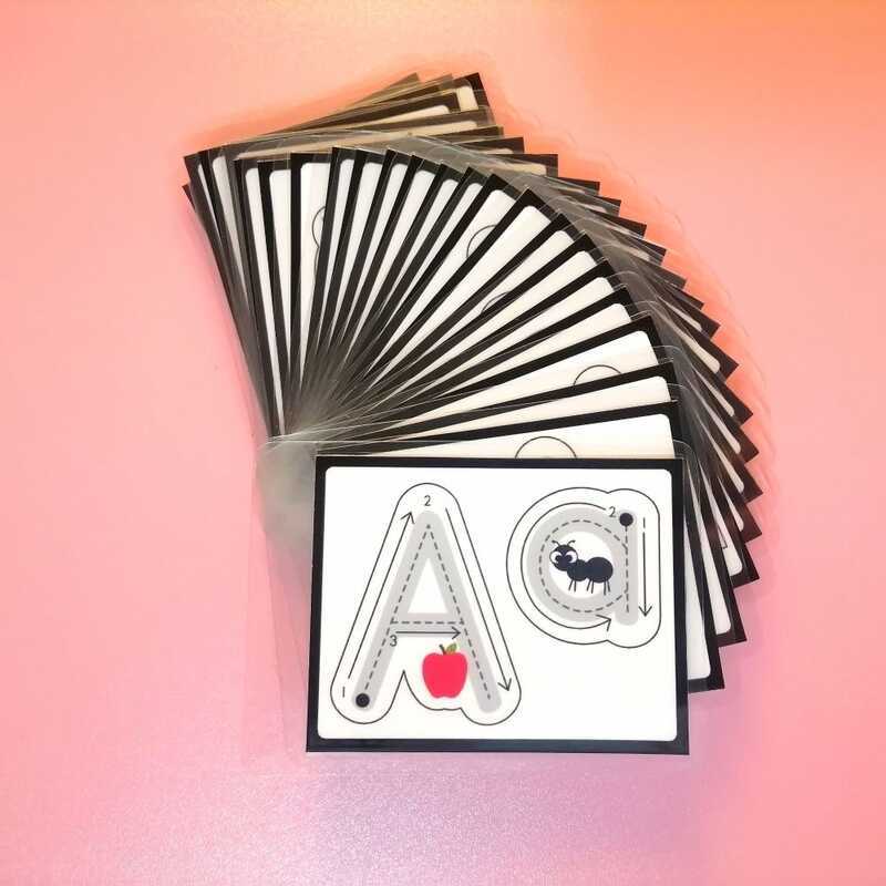 Tracing Flashcards Upper And Lower Case, Alphabet Flash Cards Letter ...