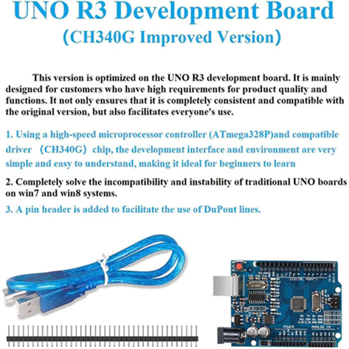 One set UNO R3 CH340G+MEGA328P Chip 16Mhz For Arduino UNO R3 ...