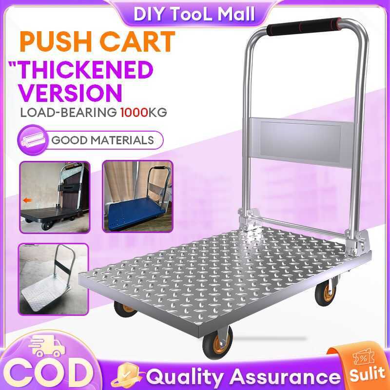DIY Cart Trolley Heavy Duty Push Wheel Barrow Wheels Foldable Folding ...