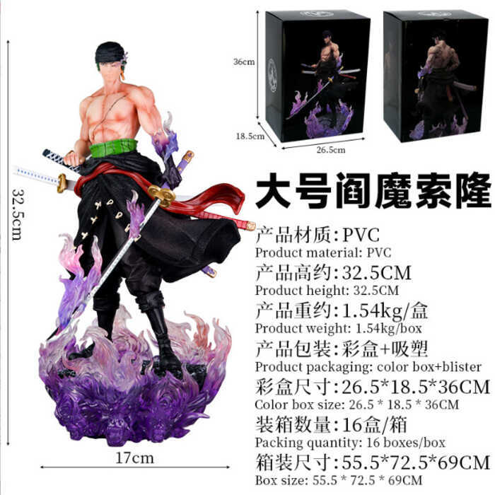 Piece One GK Ignition Zoro Anime Statue Model Display Boxed Fig ...