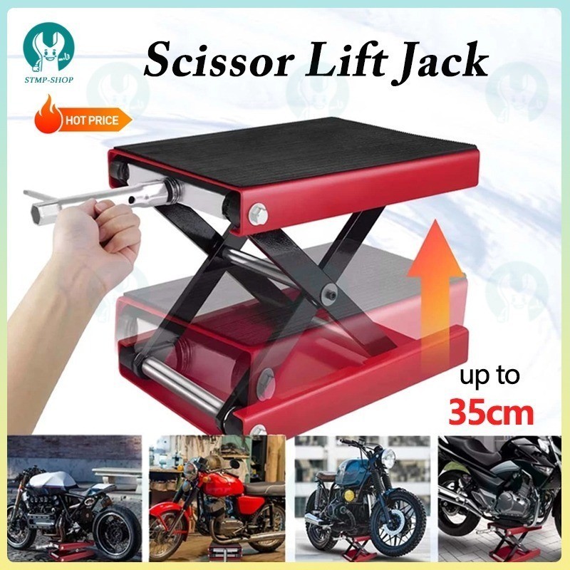 Carstorm Hydraulic Motorcycle ATV Scissor Lift Jack Crank Hoist Stand ...