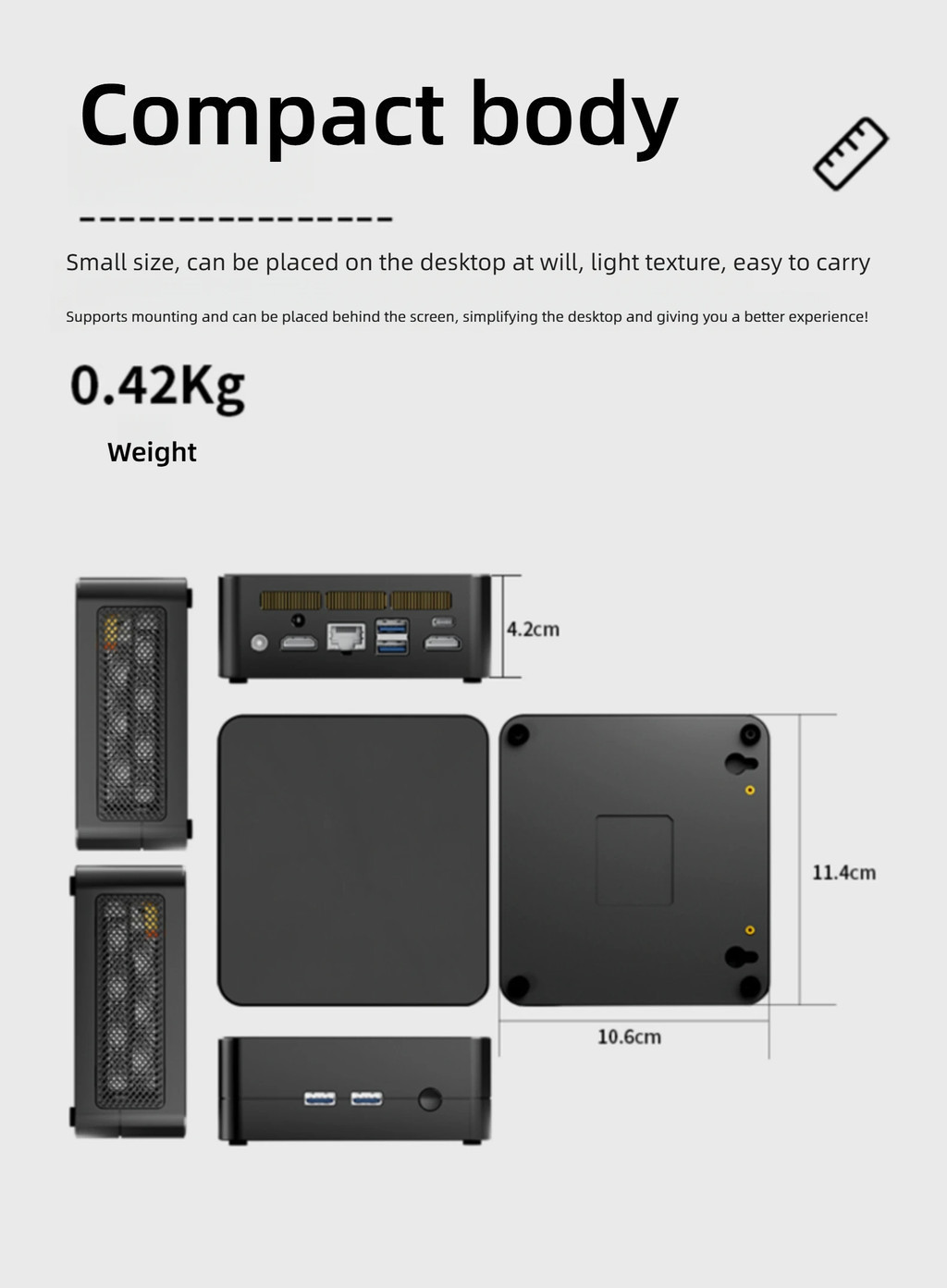 SZBOX AMD R5 5600H MINI PC DDR4 NVMe PCIe3.0 High Definition Display ...