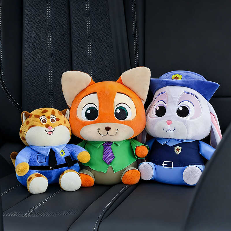 Cross-Border Zootopia Judy Nick Leopard Police Officer Plush Toy Rabbit ...