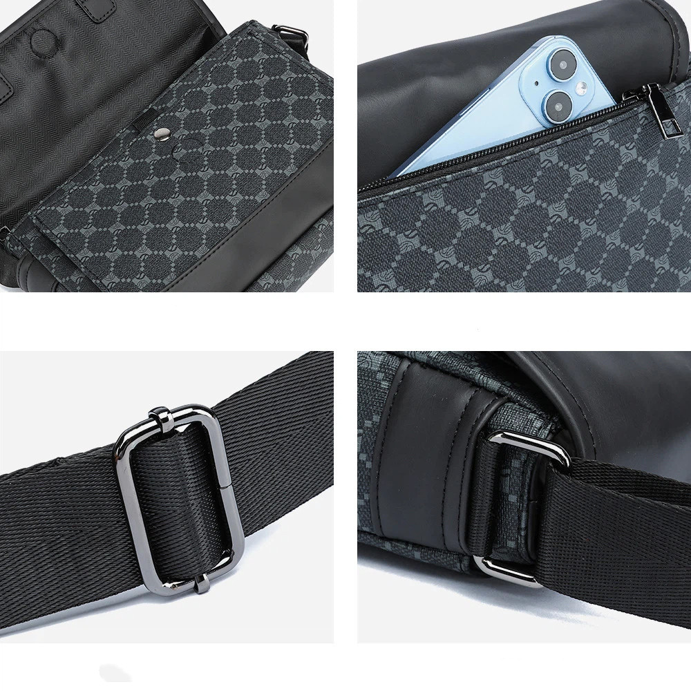 SUNWISH STORE XM-9875 2026 Thick Leather New Sling Bag Men Small Square ...