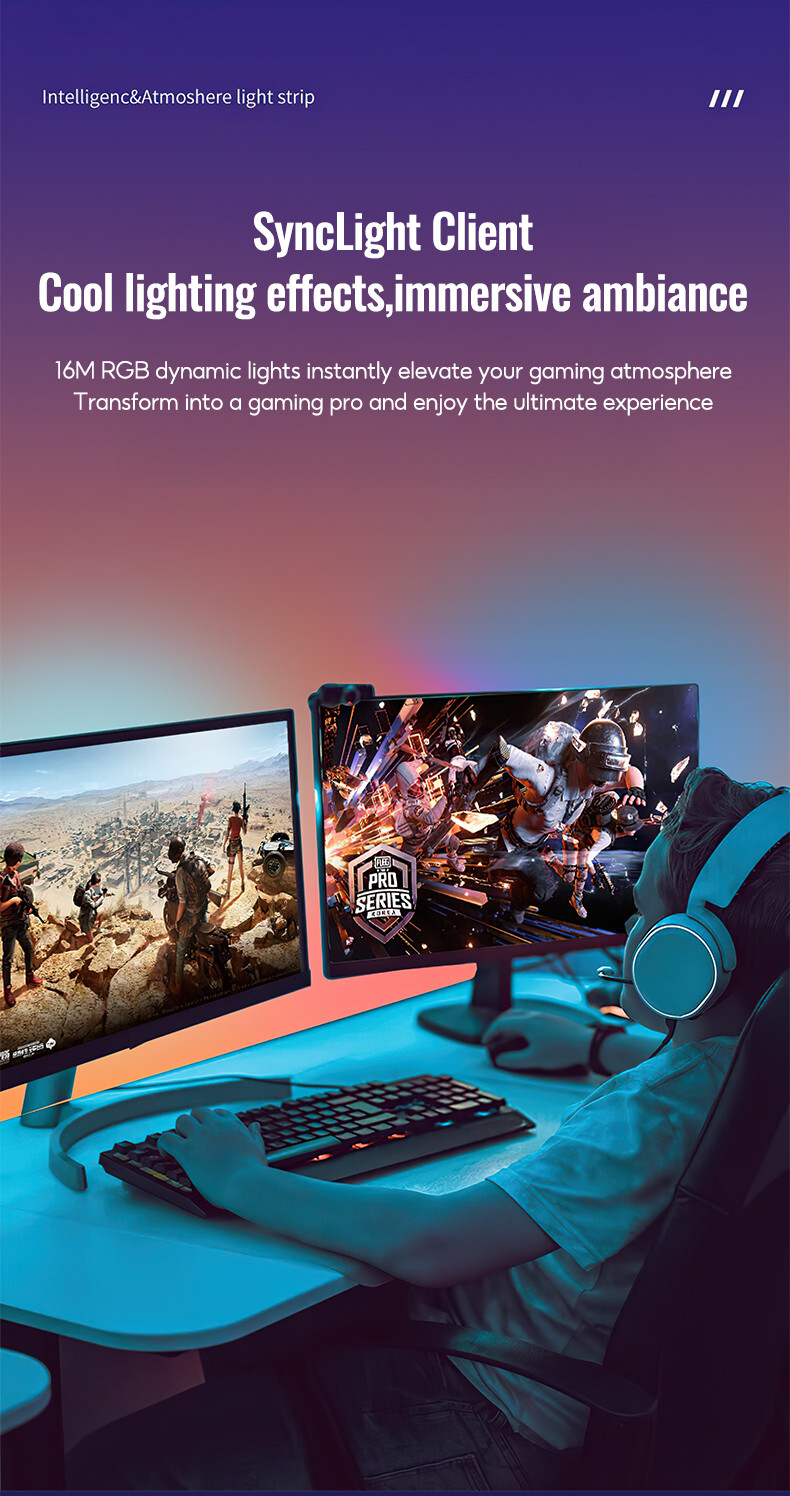 USB Computer Monitor Screen Ambient Light Backlight lamp Color Real ...