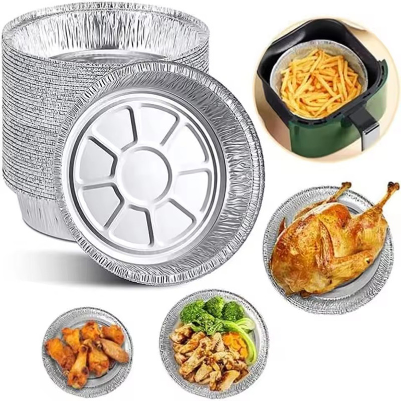 10/20/30Pcs Air Fryer Aluminum Foil Pans - High-Temperature Round Non ...