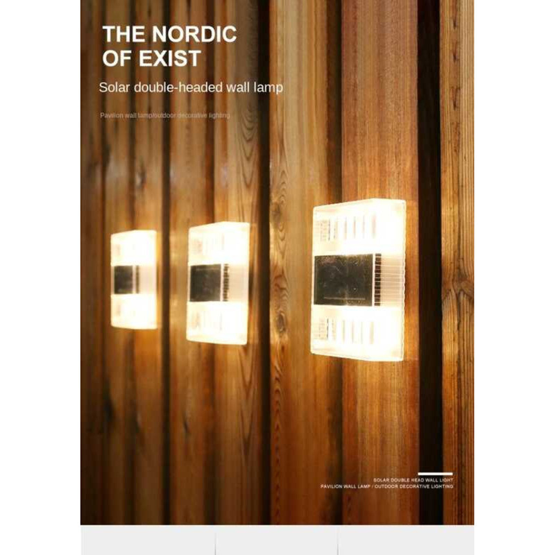 HYD Solar Wall Light Solar Sides Outdoor Fence Light Security ...