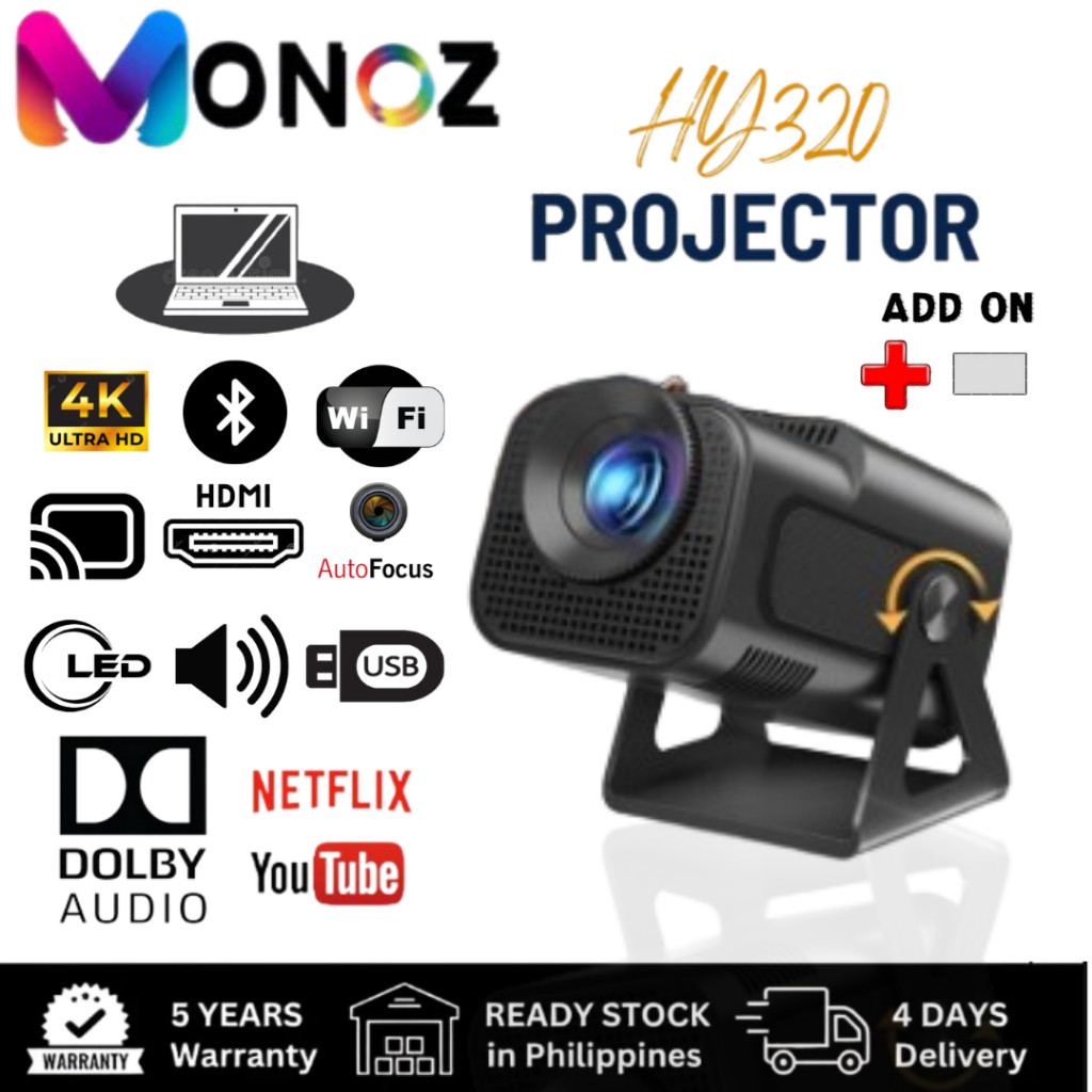 HY320 PRO 4K Mini Projector | Auto Keystone, 8000 Lumens, BT 5.0, 5G ...