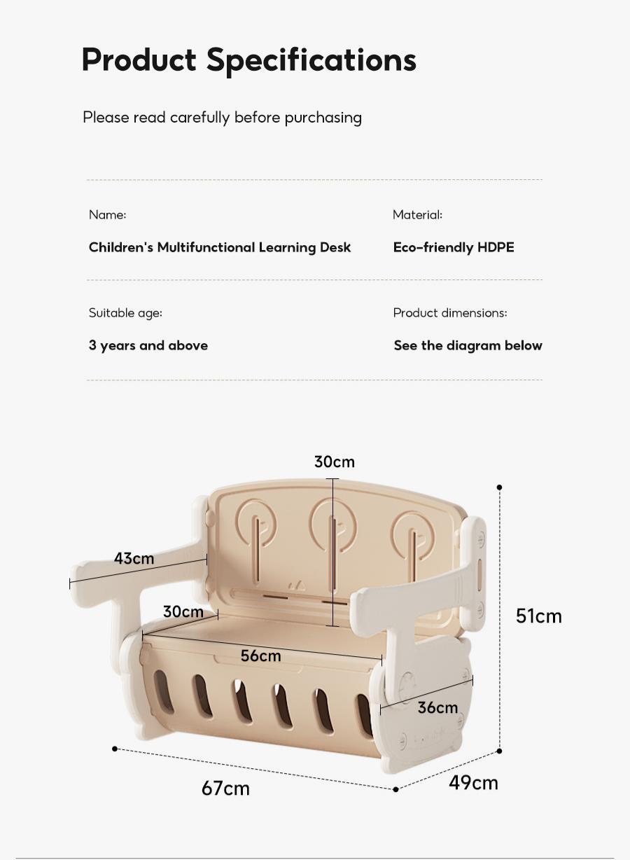 Kids Study And Drawing Table With Storage Compartment Children ...