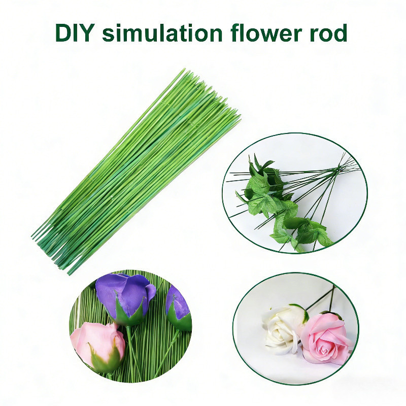 100pcs 40CM Wire Mesh Flower Material Diy Flower Diameter Green Wire ...