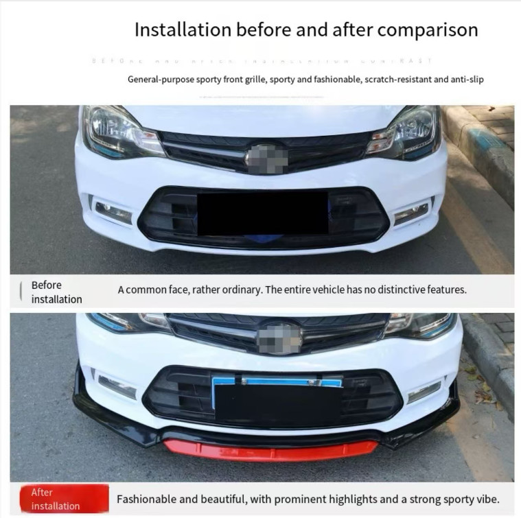 New Universal Front Lip Chin Body Kit FIT TO CARS BUMPER WIDTH Front ...