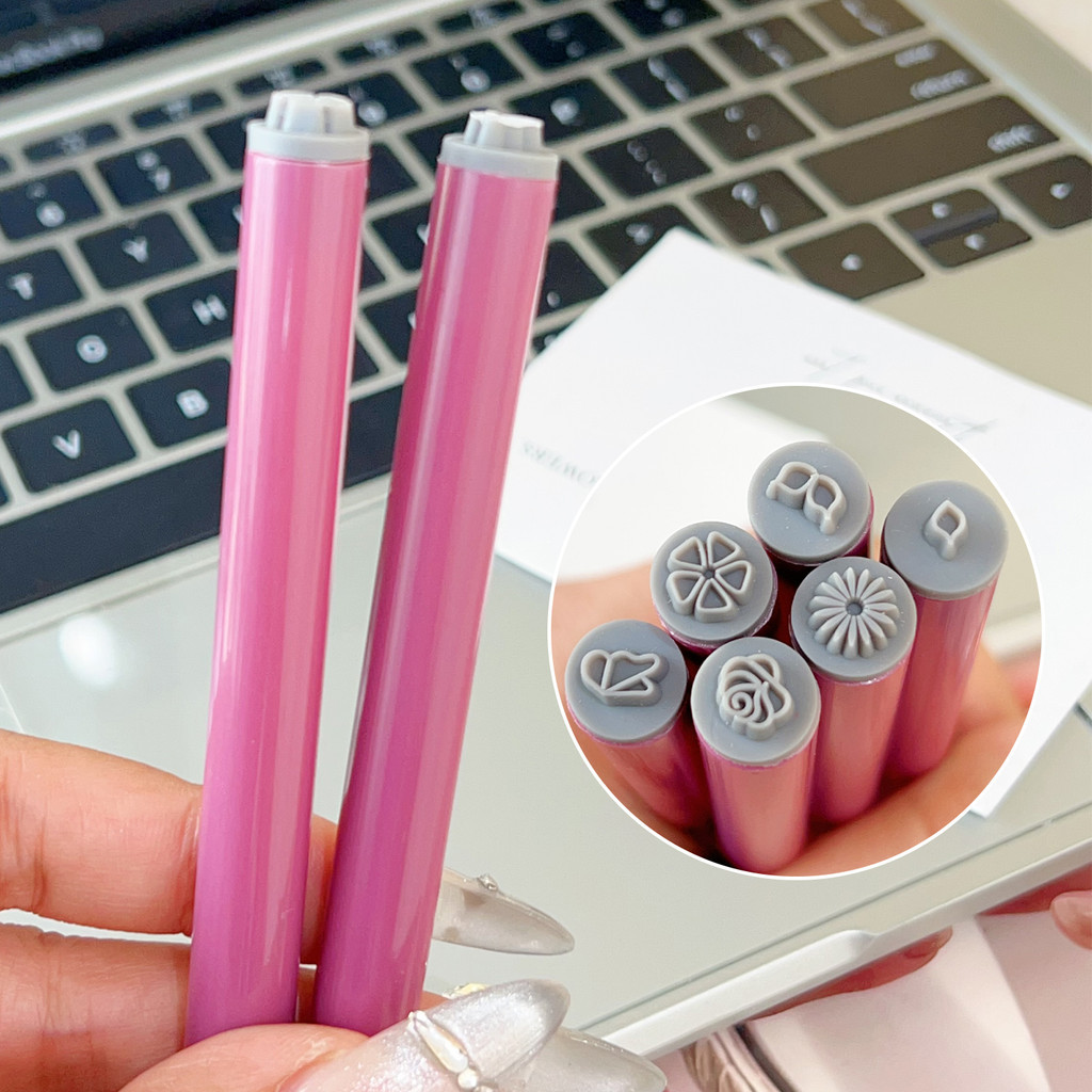 6Pcs/Set Nail Art Stamp Pen Set - Nail Art Flower Stamping DIY Dotting ...
