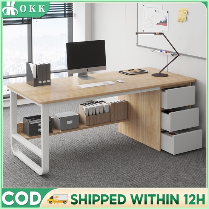 Value 【Moisture-Proof Think】Computer Desk With Drawer Wooden Office ...