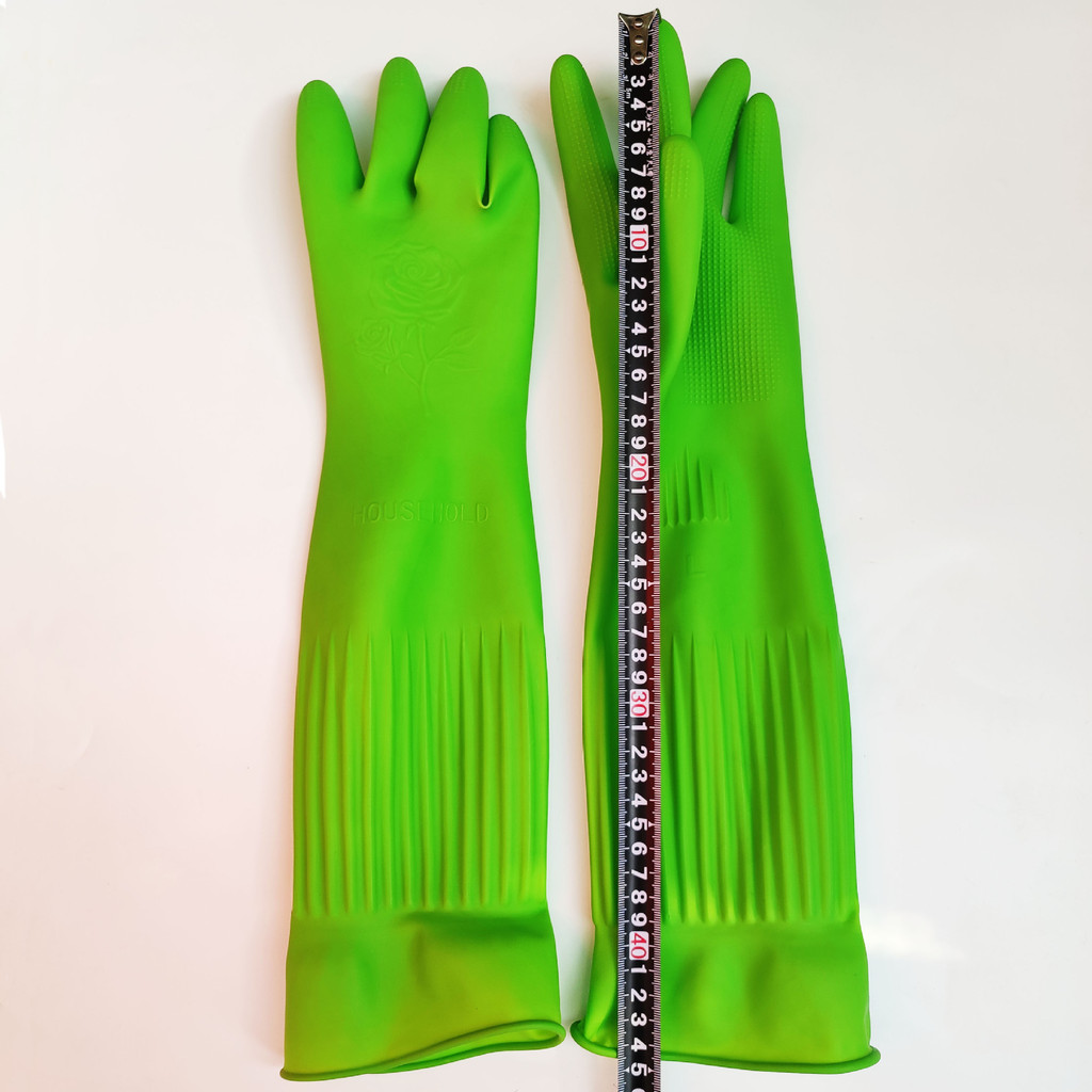 Long Cleaning Gloves For Women Waterproof Washing Kitchen Thick Latex ...