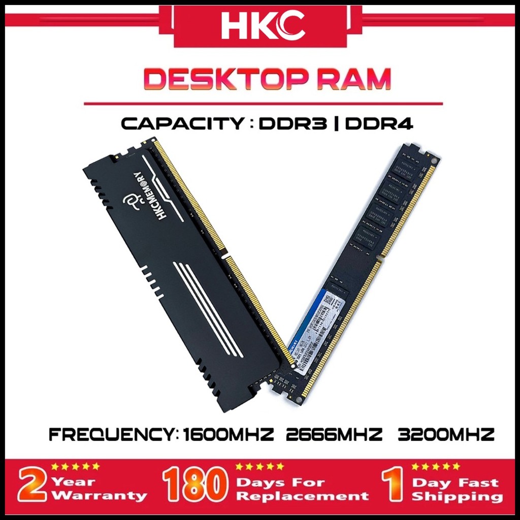 RAMSTA / HKC DDR3 DDR4 PC RAM Memory 8GB 16GB 1600Mhz 2666Mhz 3200Mhz ...