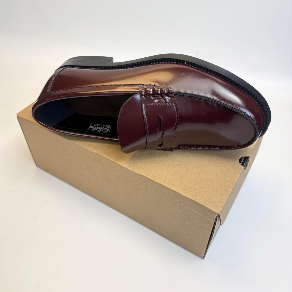 KMY CHERRY RED japanese style penny loafers students leather shoes ...