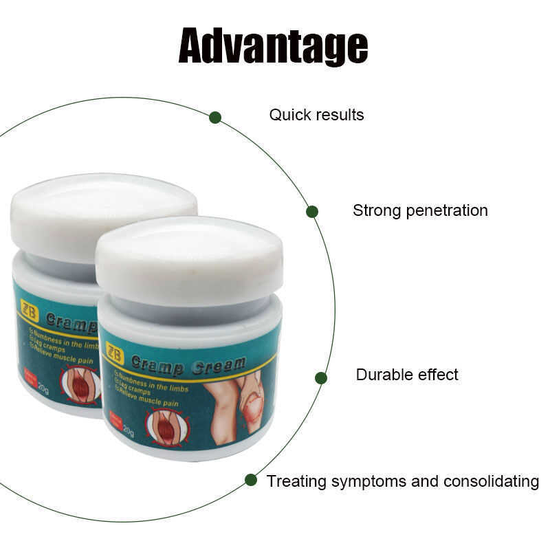 ZB Leg Cramps Cream Calf Muscle Spasm Pain Relief Massage Cream 20G ...