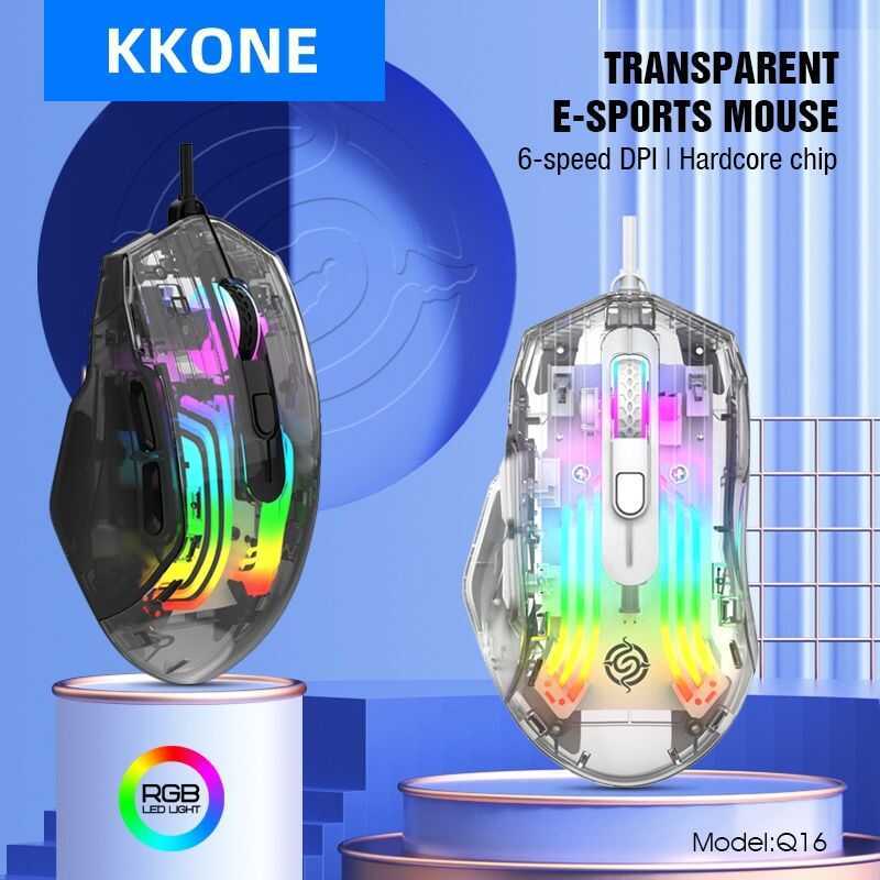 RGB Transparent Six Key Wired Luminous Gaming Mouse High End Laptop ...