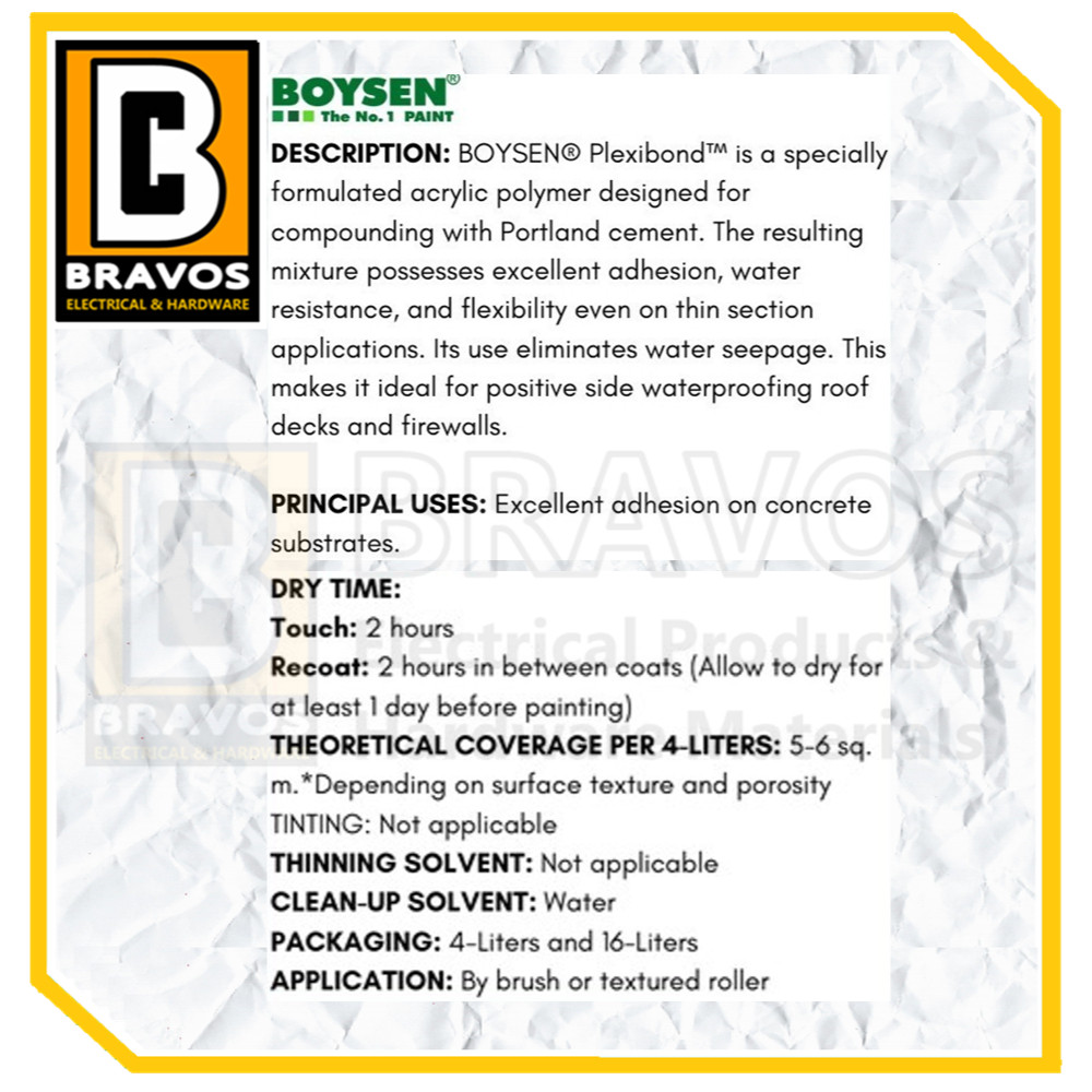 BOYSEN Plexibond 4 Liters Waterproofing B7760 4L L Flexibond Gallon ...