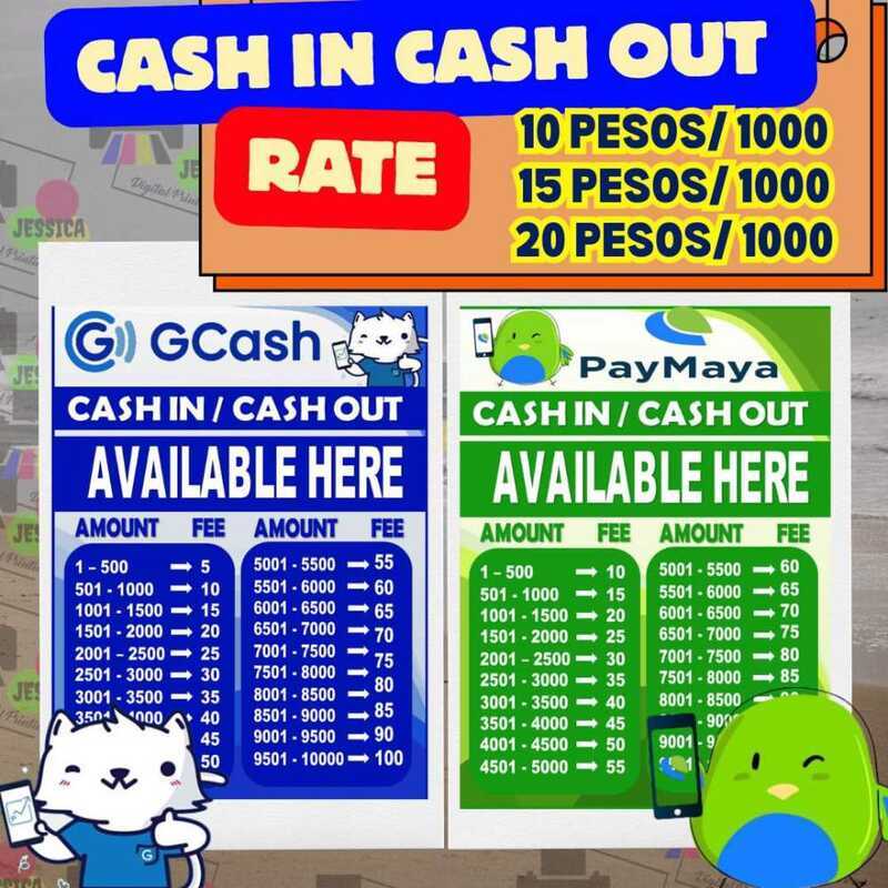 Gcash Or Maya Fee Rate Sintra Board , Laminated & PVC Sign Waterproof ...